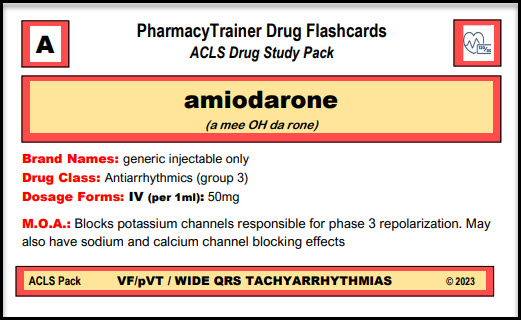ACLS Drugs – Drug Flash Cards